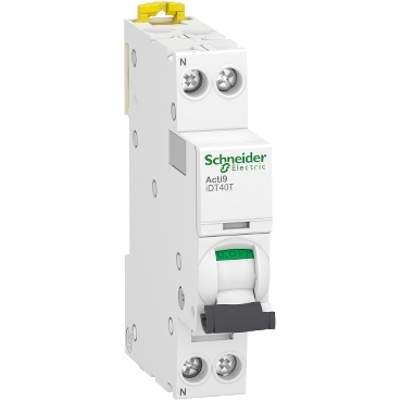 Disjoncteur modulaire | Acti9 | iDT40T | 1P+N | Courbe C | 4500A/6KA | SCHNEIDER ELECTRIC ...